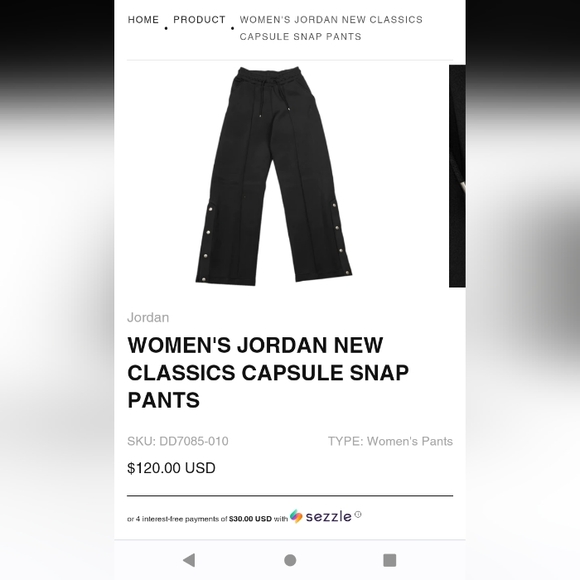 Jordan | Pants & Jumpsuits | Jordan Womens Classic Capsule Snap On ...